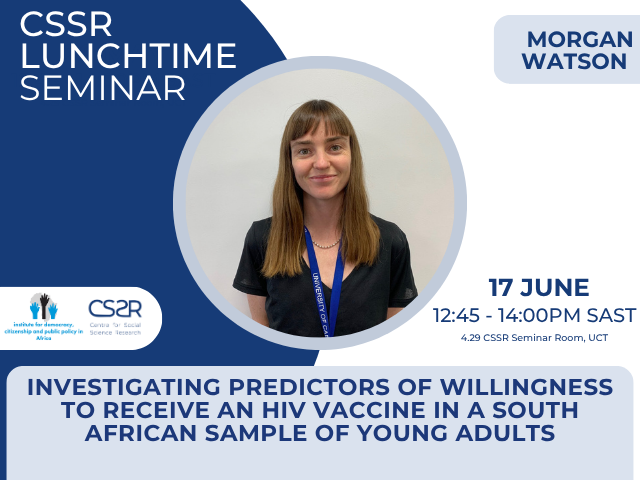 Lunchtime seminar: Morgan Watson. | Centre for Social Science Research